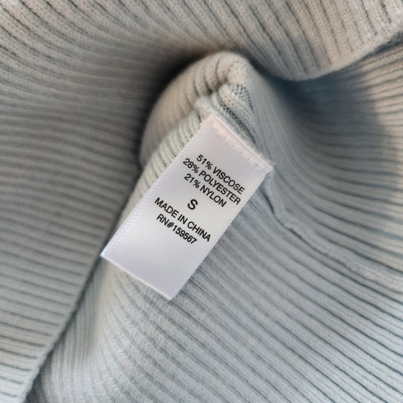 Zara | Sweaters | Powder Blue Chest Cutout Turtleneck | Poshmark